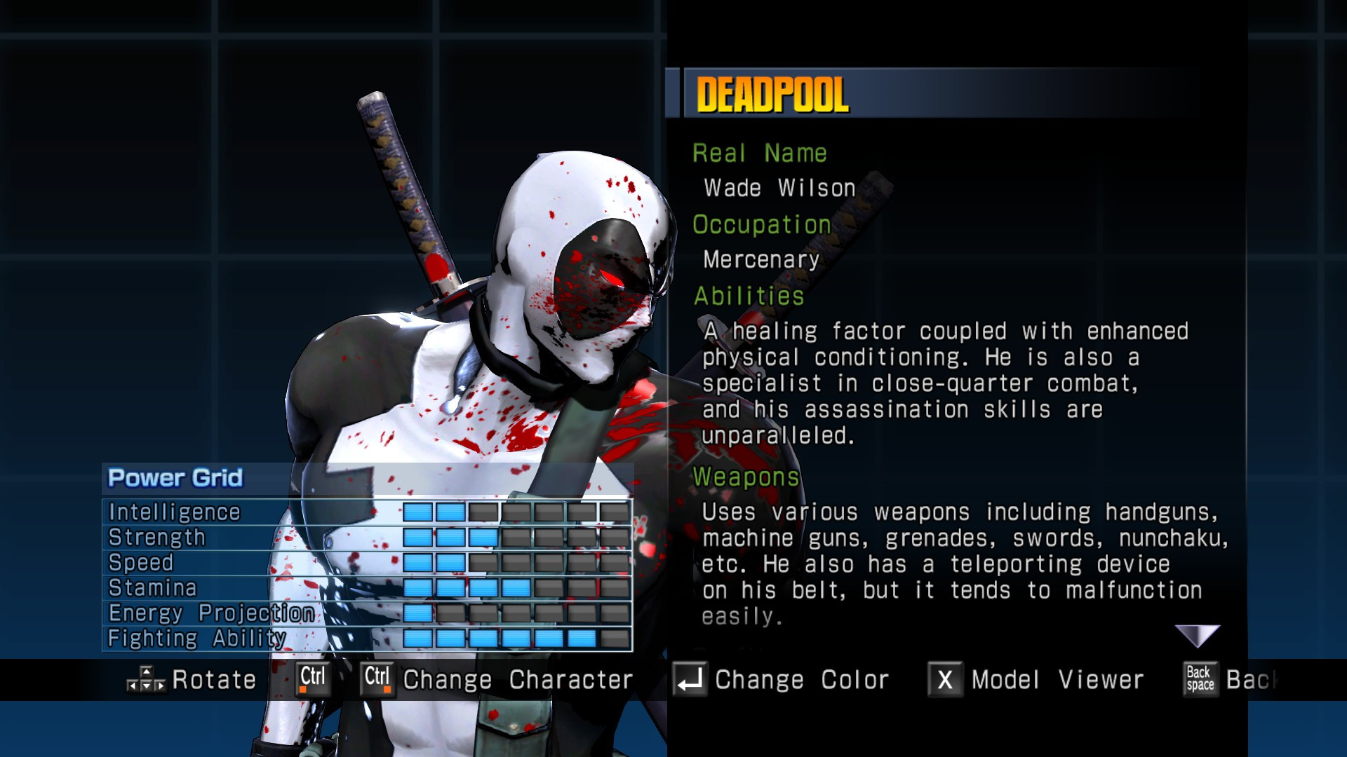 Bloodied X-force Deadpool [Ultimate Marvel vs Capcom 3] [Mods]