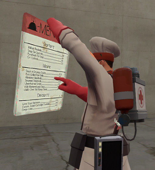 The Results Are In restaurant menu Mod for Team Fortress 2 | TF2 Mods