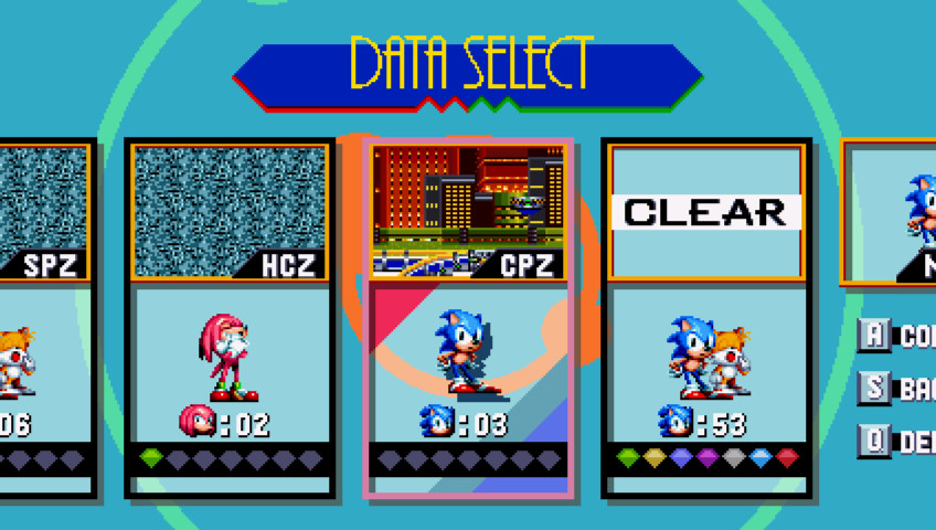 Sonic 3 Save Select Style Mod for Sonic Mania | SM Mods