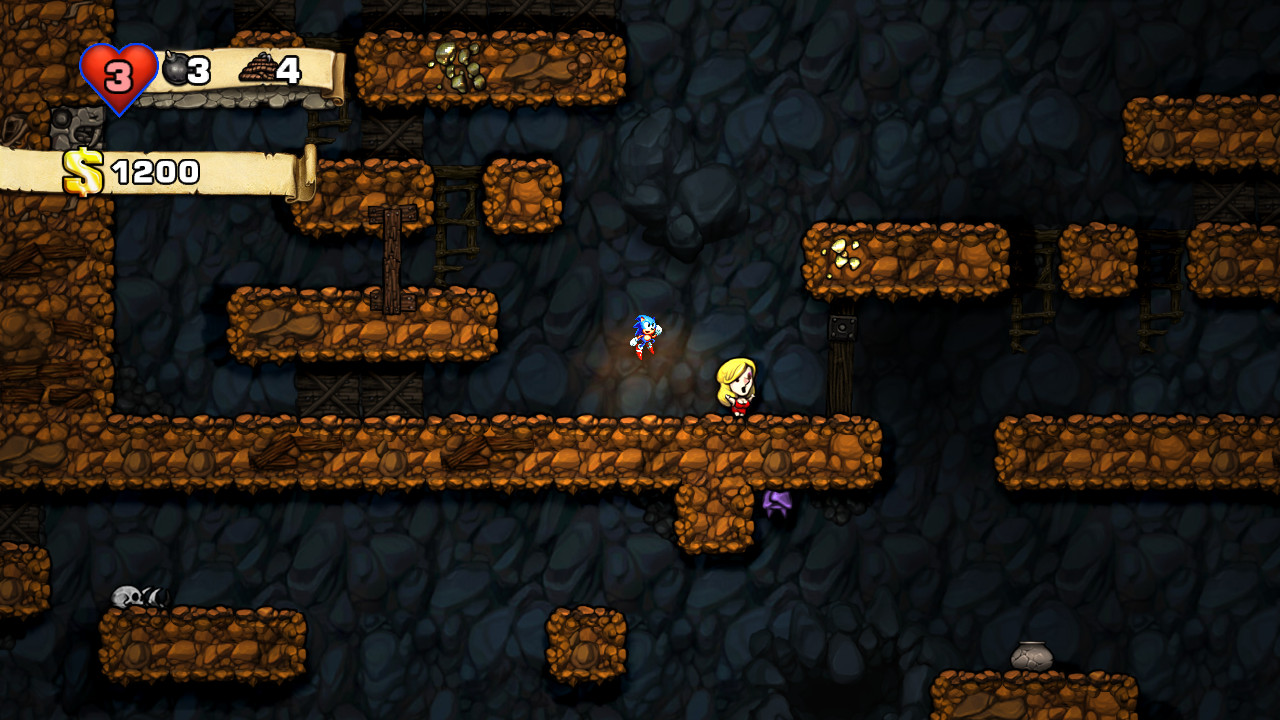sonic over blue spelunker Mod for Spelunky | Spelunky Mods