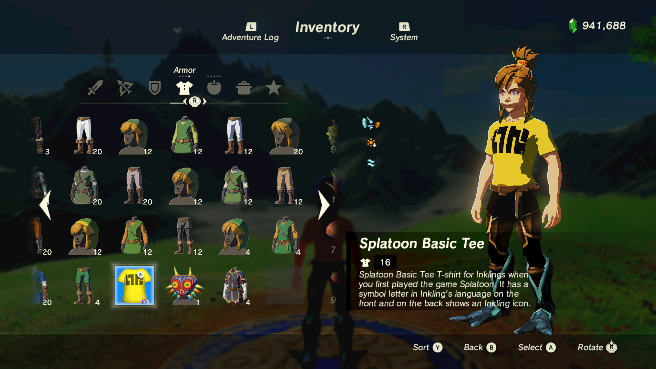 Splatoon Basic Tee T-Shirt Mod for The Legend of Zelda: Breath of the ...
