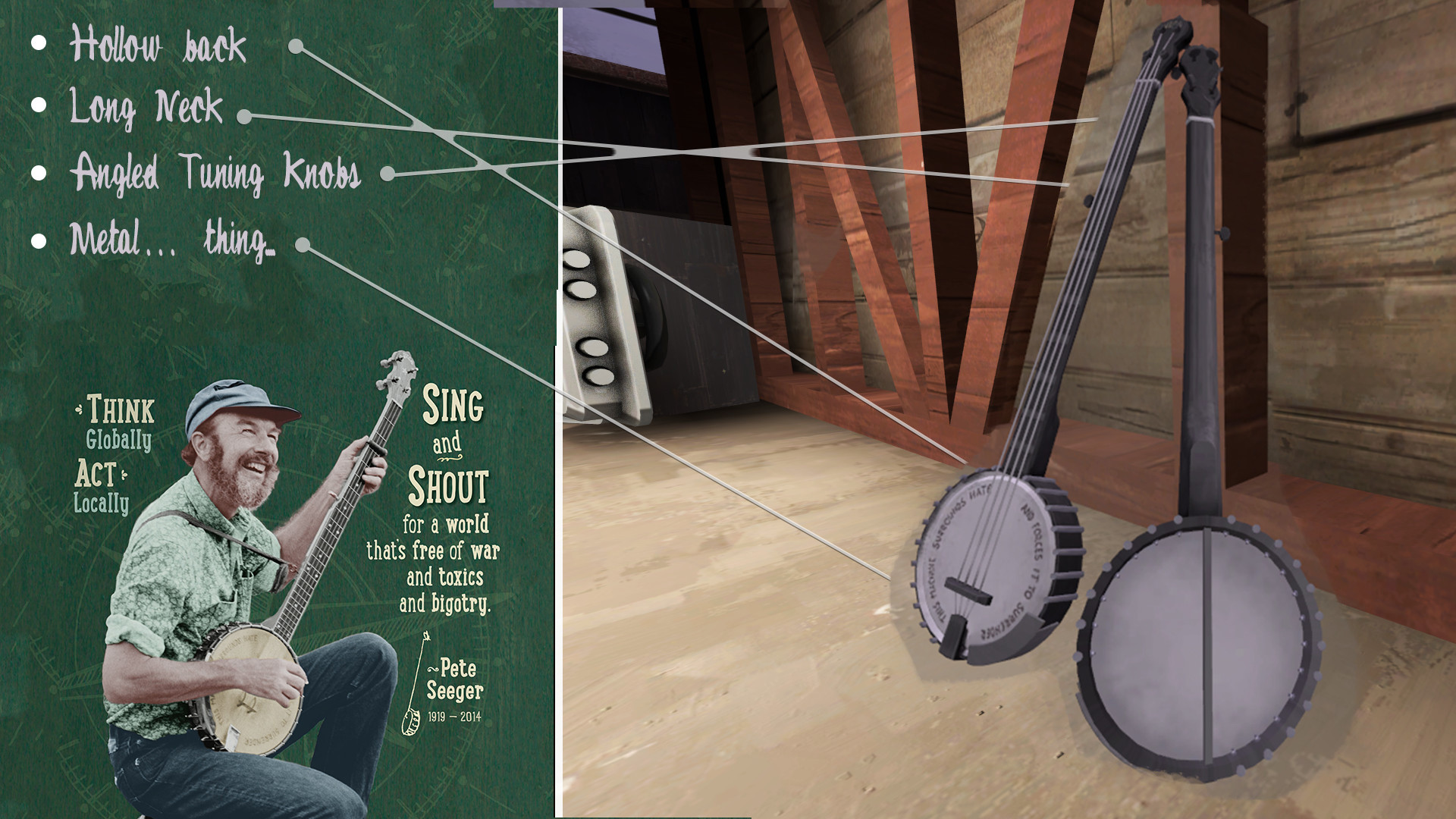 Long-neck Banjo (Pete Seeger Styled) Mod for Team Fortress 2 | TF2 Mods