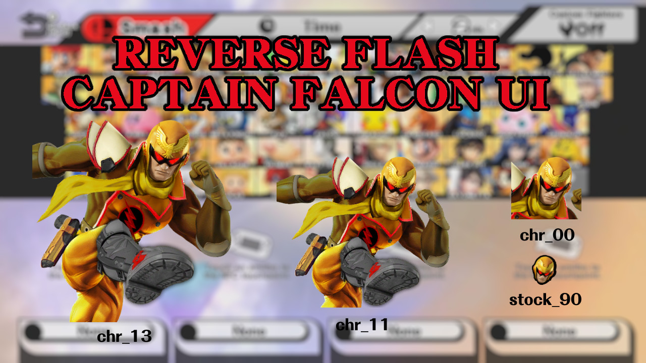 (provisional) CW Reverse Flash Falcon UI [Super Smash Bros. (Wii U)] [Mods]