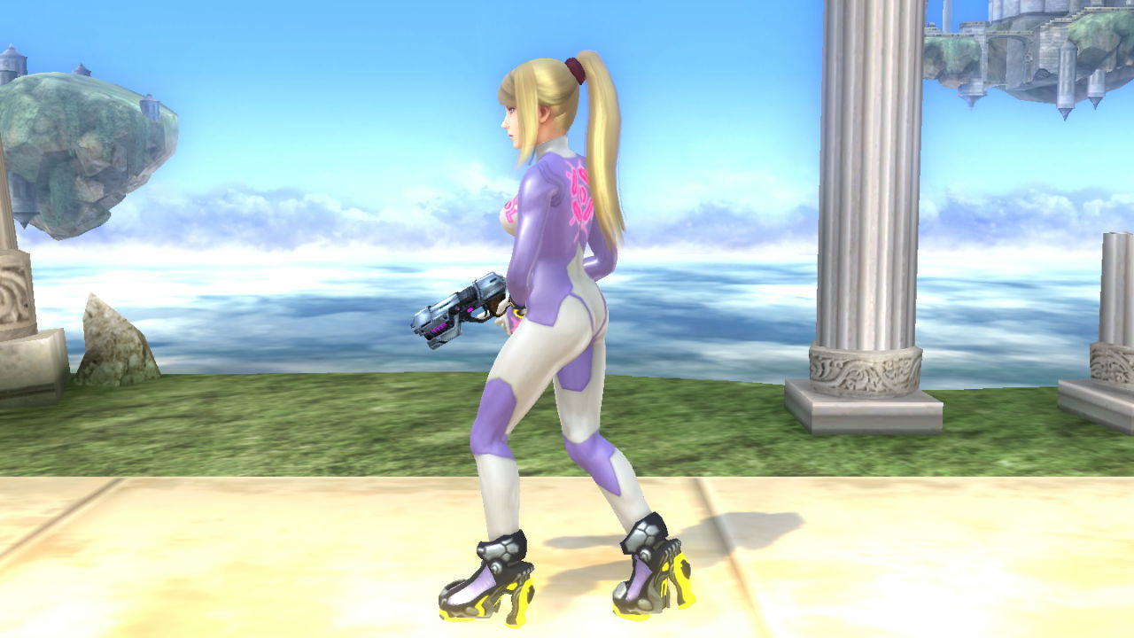 White & Purple Zero Suit Samus [Super Smash Bros. (Wii U)] [Mods]