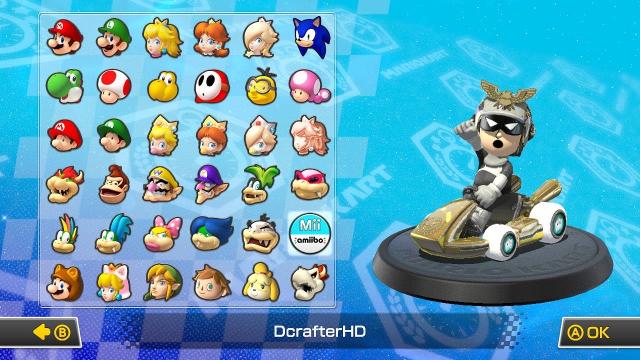 Black,Grey and White Captain Falcon Mii-Outfit [Mario Kart 8] [Mods]