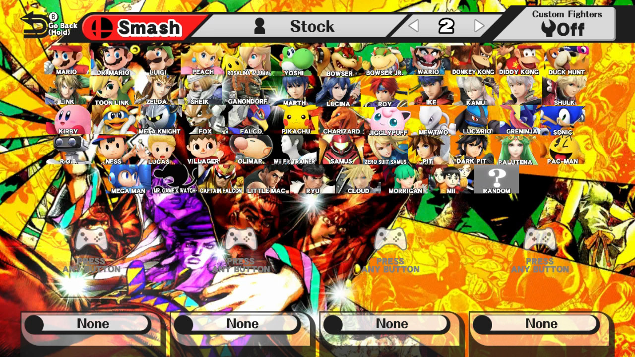 Jojo's Bizarre Gui Pack [Super Smash Bros. (Wii U)] [Mods]