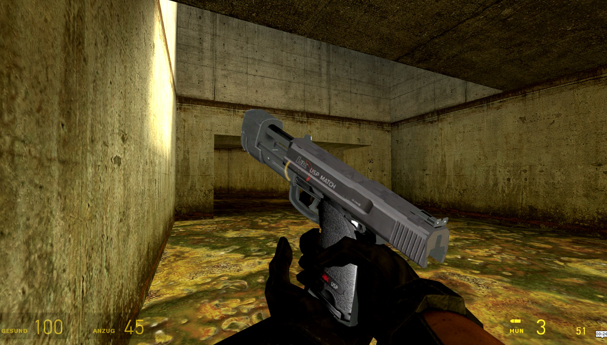 HK USP MATCH (2 Handed + New Sounds) Mod for Half-Life 2 | HL2 Mods