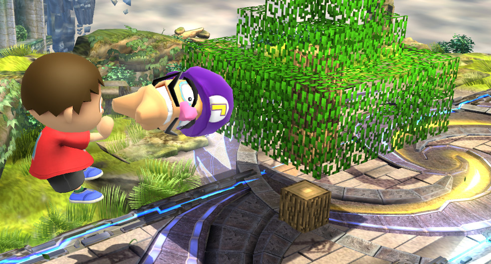 Waluigi Rocket & Minecraft Tree for Villager Mod for Super Smash Bros ...