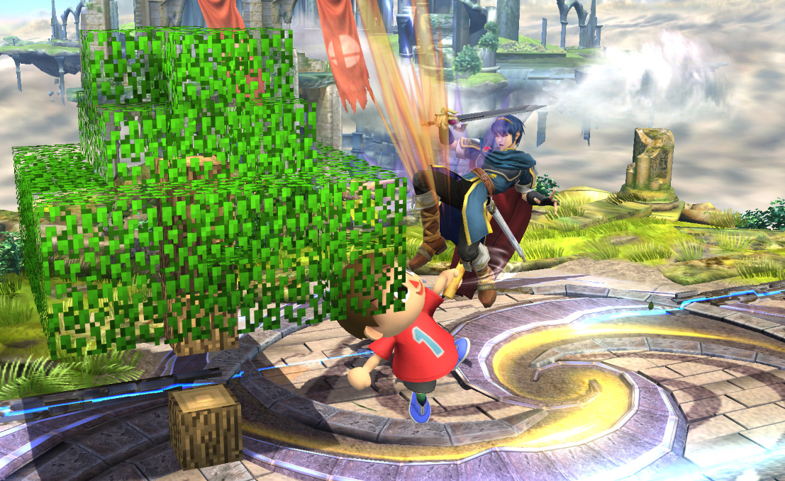 Waluigi Rocket & Minecraft Tree for Villager [Super Smash Bros. (Wii U ...