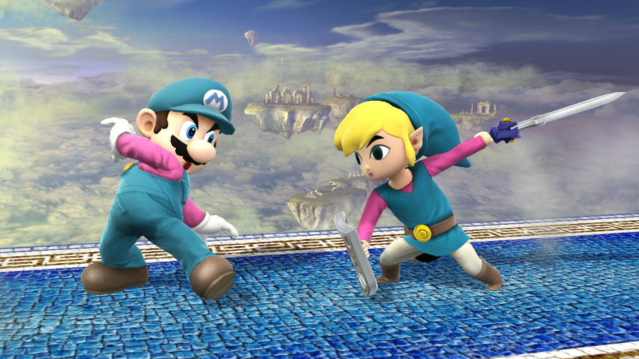 Blue & Pink Toon Link [Super Smash Bros. (Wii U)] [Mods]