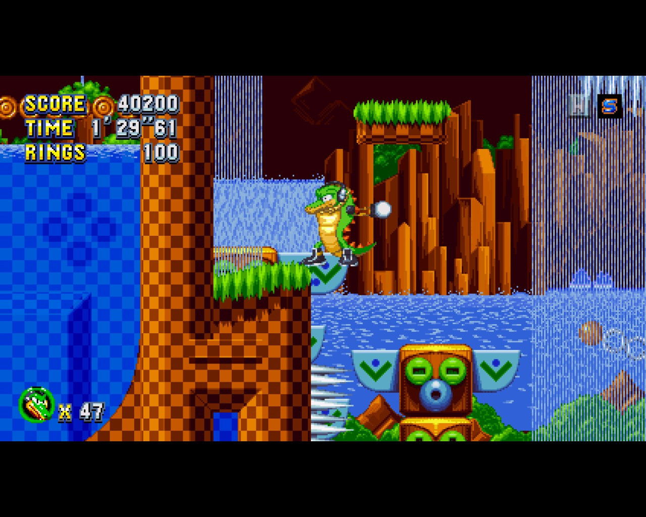 Vector The Crocodile In Sonic Mania Mod for Sonic Mania | SM Mods