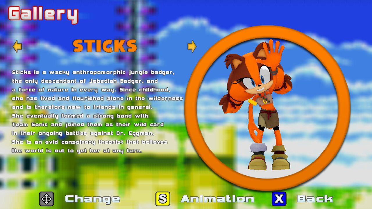 Sticks The Badger Mod for Sonic World | SW Mods