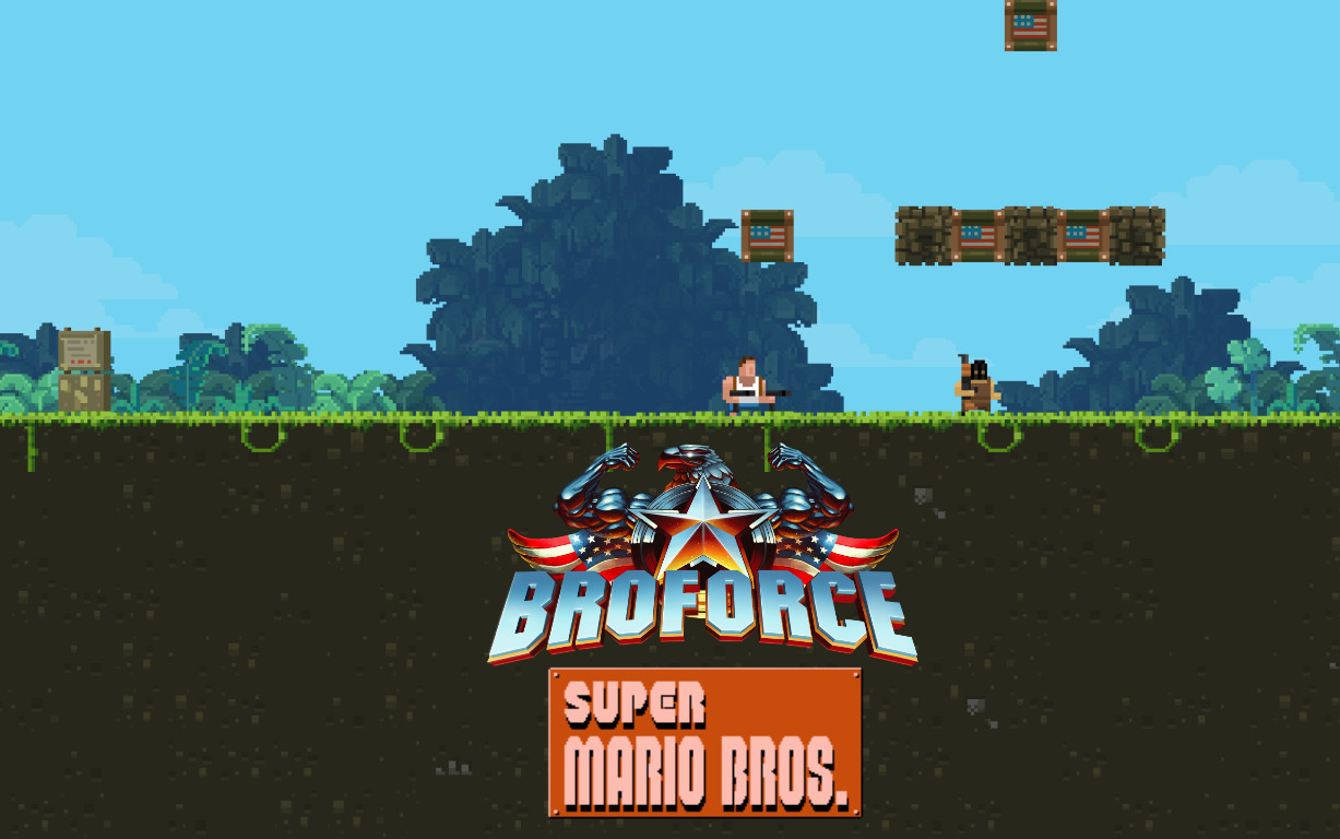 Super Mario Bros levels remake Mod for Broforce | Broforce Mods