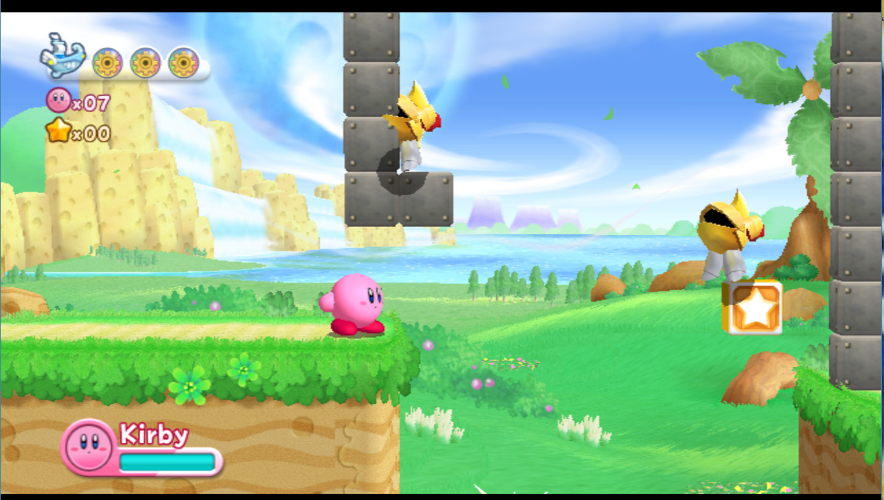 custom level over 1-1 [Kirby's Return to Dream Land] [Mods]