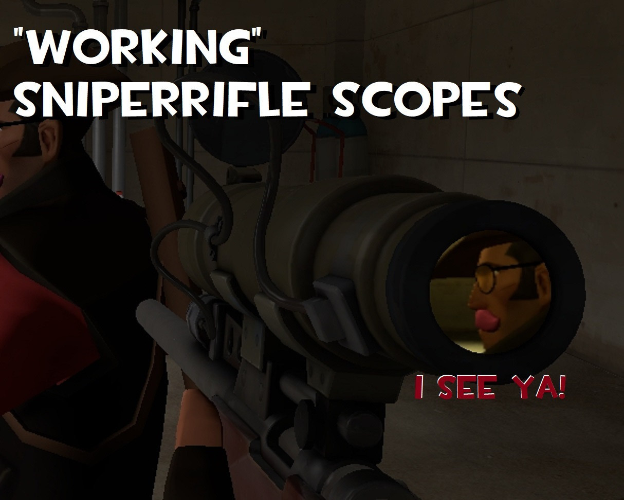 "Working" Sniper Rifle Scopes Mod for Team Fortress 2 | TF2 Mods