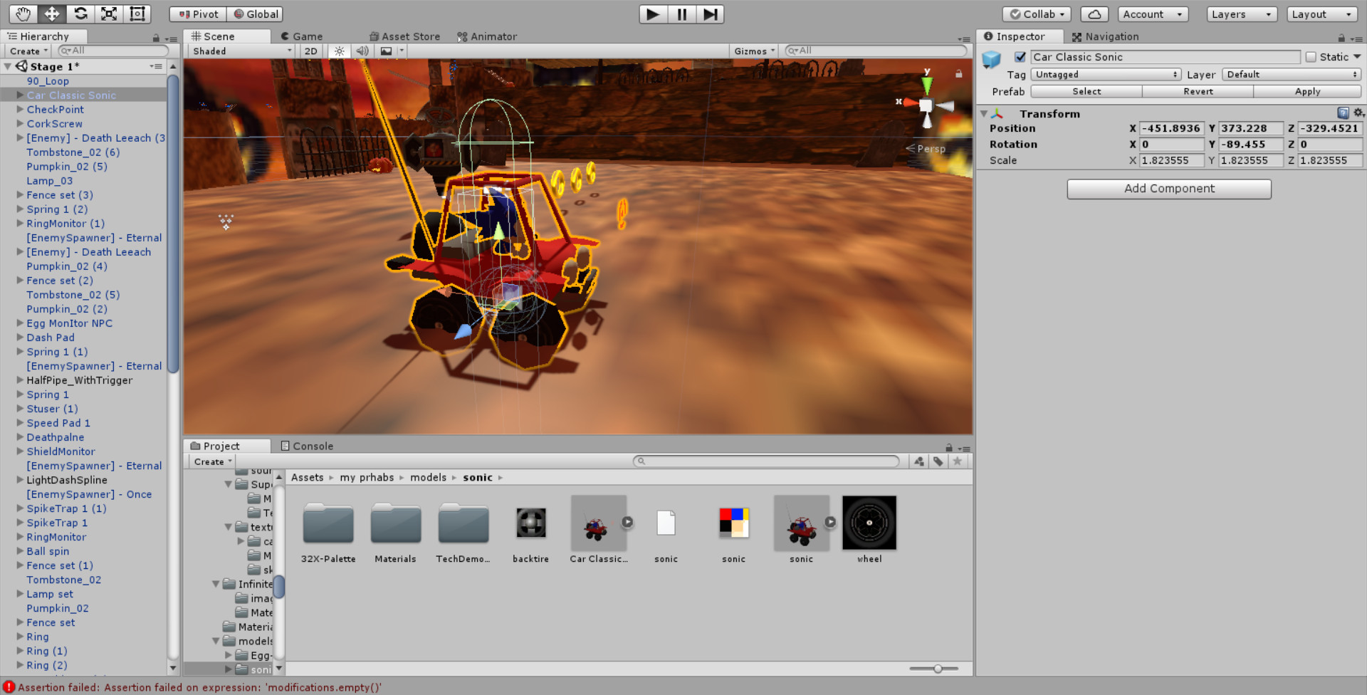 Sonic In Car From Le Mans 24 [The Bumper Engine] [Mods]