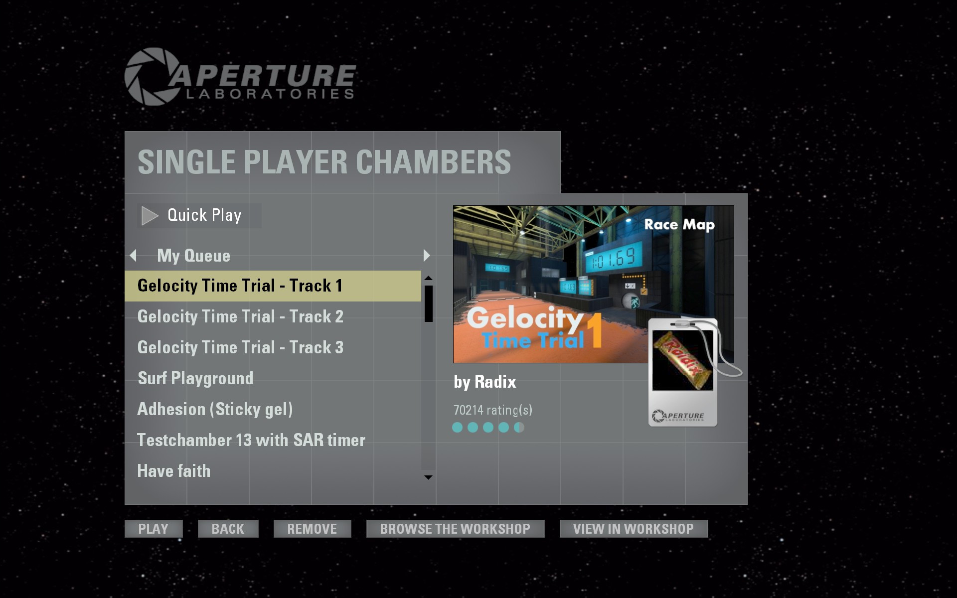 Space Community Chamber Menu [Portal 2] [Mods]
