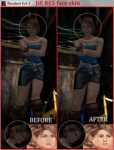 Jill RE5/RERemake face skin (Julia Voth) for RE3 Mod for Resident Evil ...