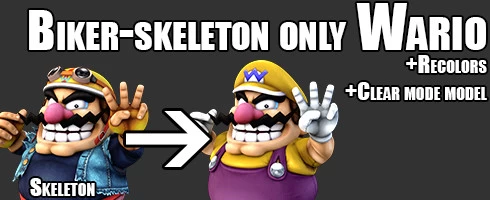 Biker-only skeleton Wario (Module edit) [Super Smash Bros. Brawl] [Mods]