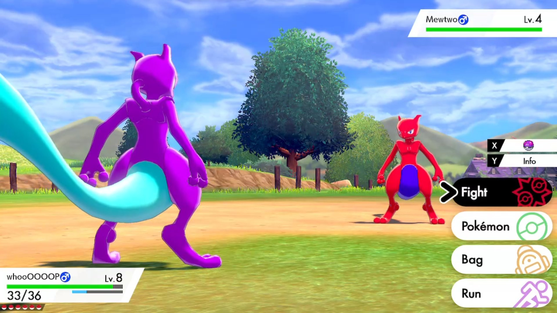 Red/Blue + Purple/Teal (Shiny) Mewtwo [Pokemon Sword & Shield] [Mods]