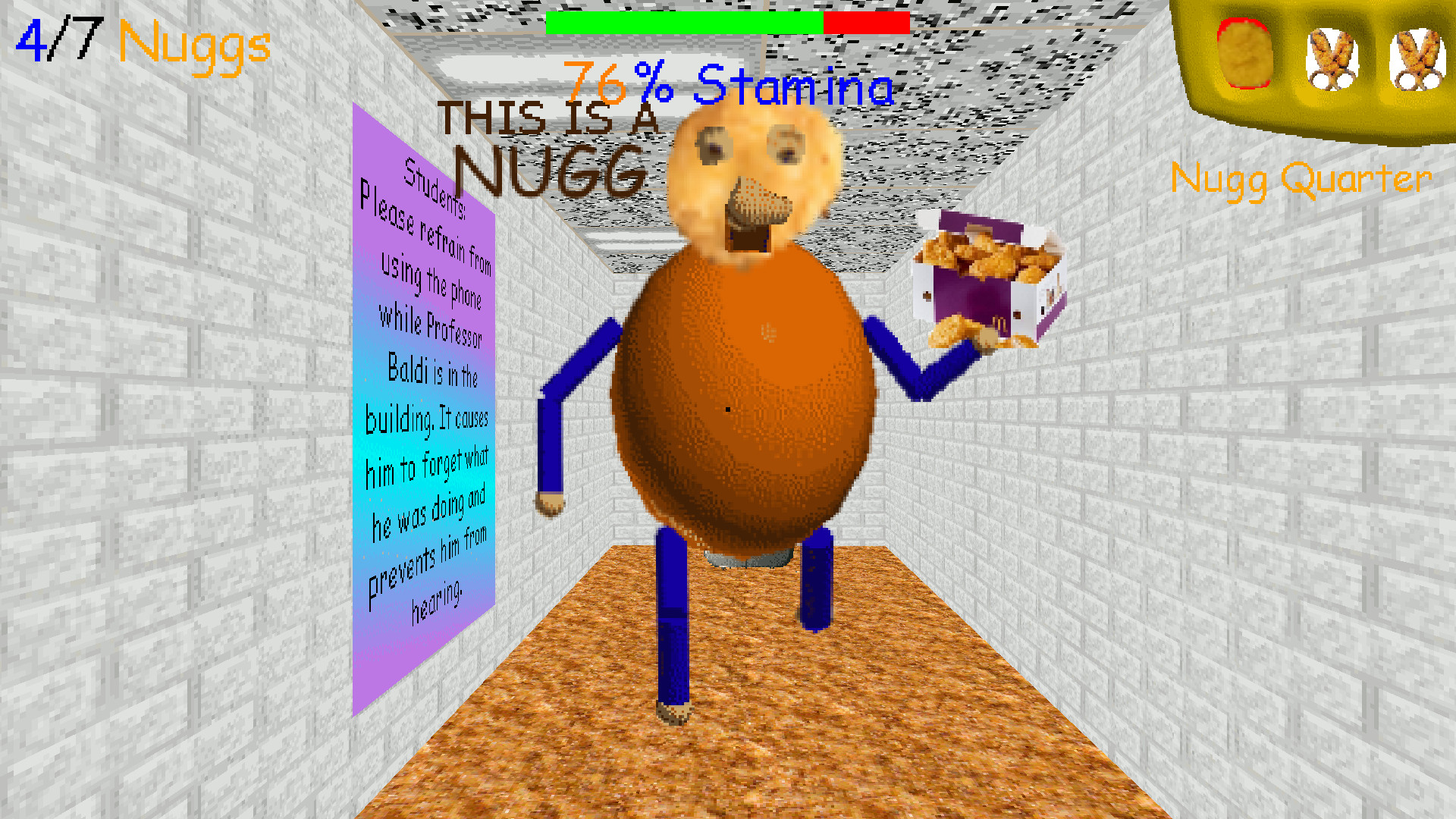 Baldi Likes Nuggs (v1.4.3 Port) Mod for Baldi's Basics | Baldi Mods