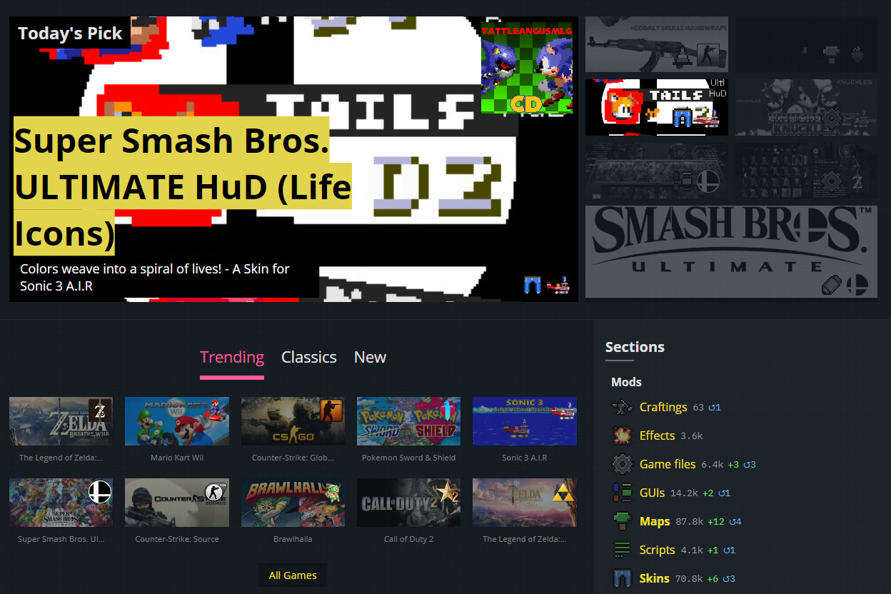 Super Smash Bros. ULTIMATE HuD (Life Icons) Mod for Sonic 3 A.I.R ...