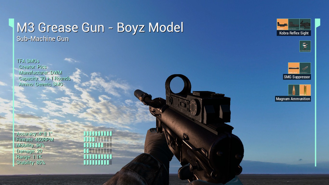 [TFA][AT] M3 Grease Gun - Boyz Model Mod for Garry's Mod | GMod Mods
