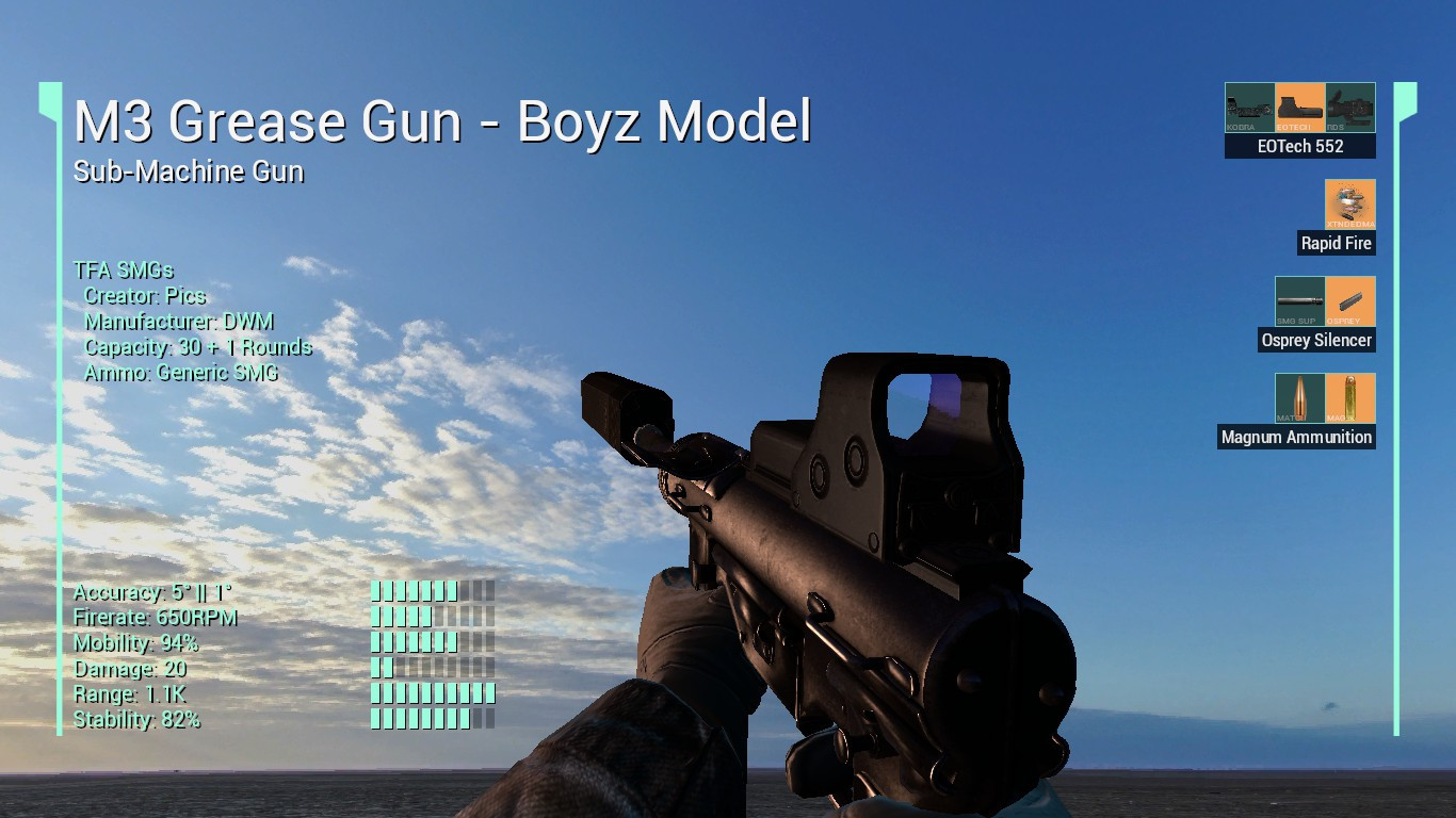 [TFA][AT] M3 Grease Gun - Boyz Model Mod for Garry's Mod | GMod Mods