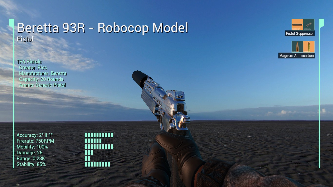 [TFA] Beretta 93R - Robocop Model Mod for Garry's Mod | GMod Mods