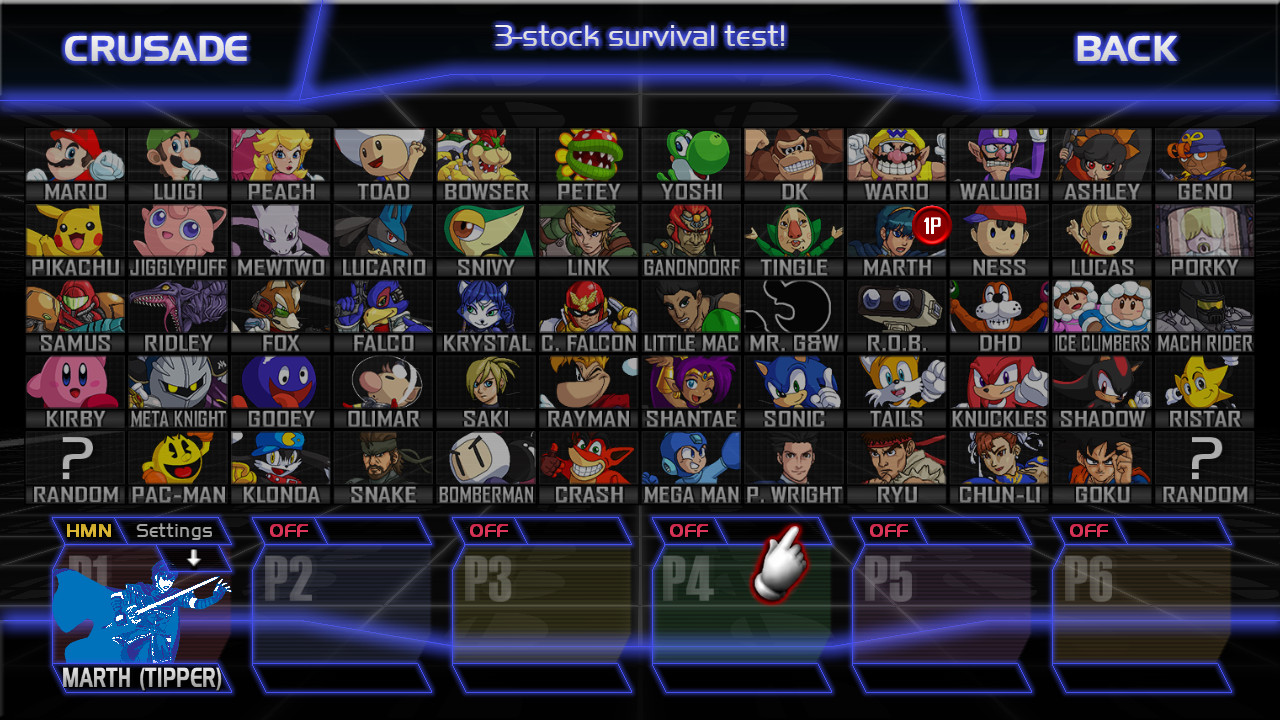 NES / Famicom Marth Mod for Super Smash Bros. Crusade | SSBC Mods
