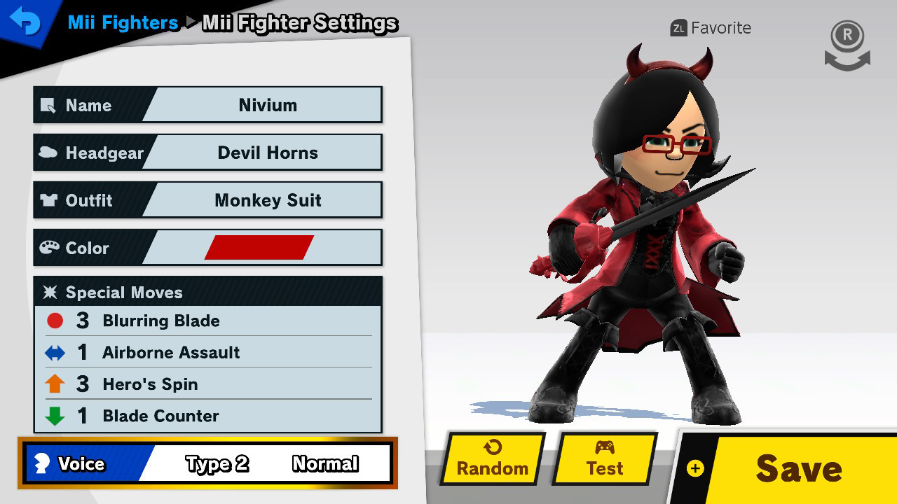True Vampire~ Mii Sword Fighter Mod for Super Smash Bros. Ultimate ...