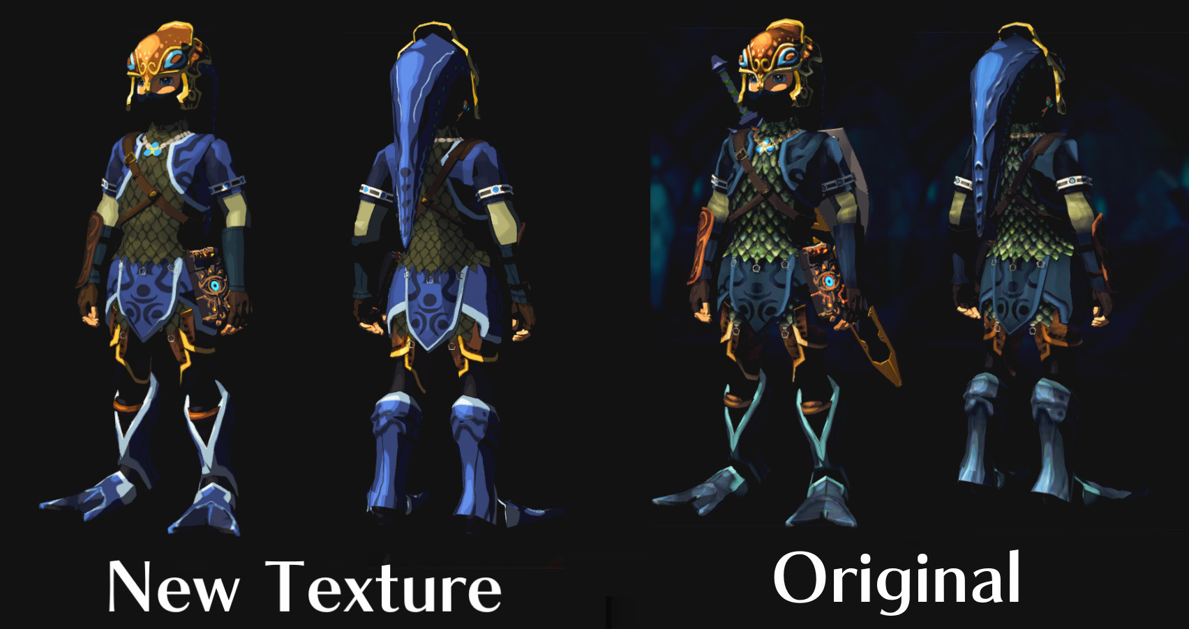Cel-Shaded Twilight Zora Armor Mod for The Legend of Zelda: Breath of ...