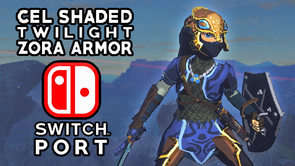 Cel-Shaded Twilight Zora Armor Mod for The Legend of Zelda: Breath of ...