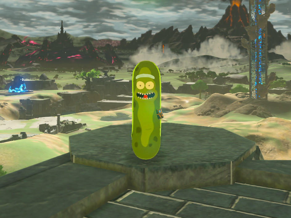 Pickle Rick over Link Mod for The Legend of Zelda: Breath of the Wild (WiiU) | BotW Mods