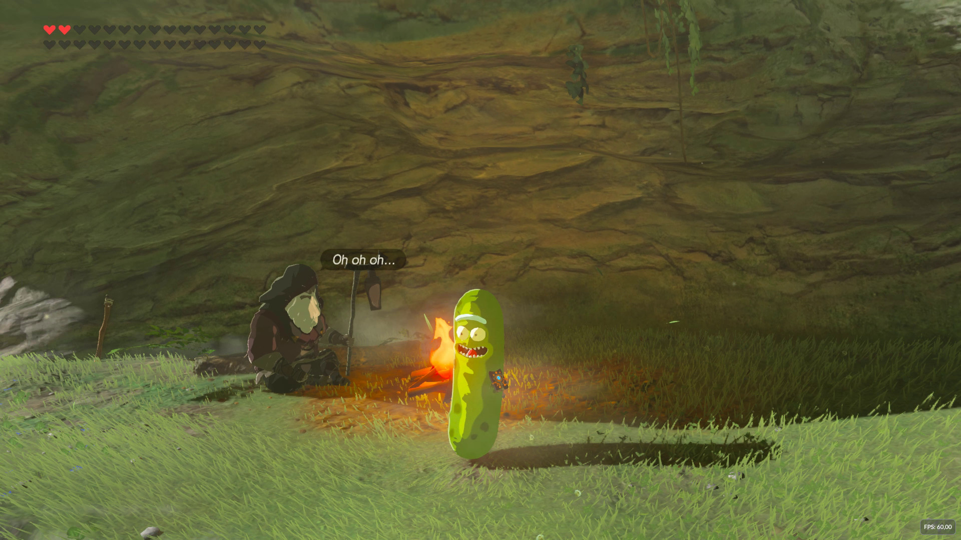 Pickle Rick over Link Mod for The Legend of Zelda: Breath of the Wild ...