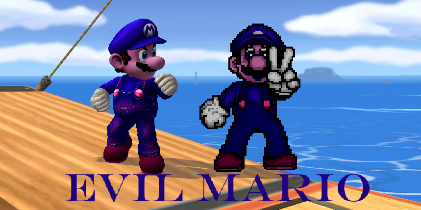 Evil Mario for Blue Mario [Super Smash Bros. Brawl] [Mods]