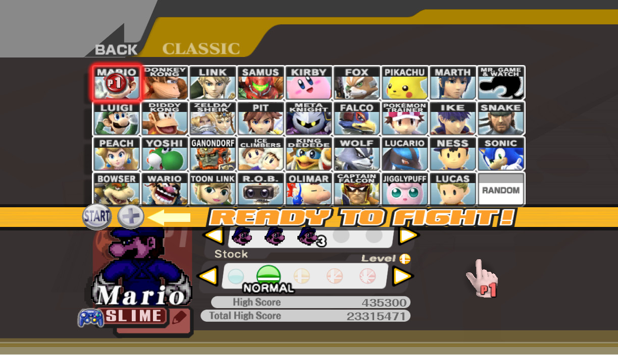 Evil Mario for Blue Mario [Super Smash Bros. Brawl] [Mods]