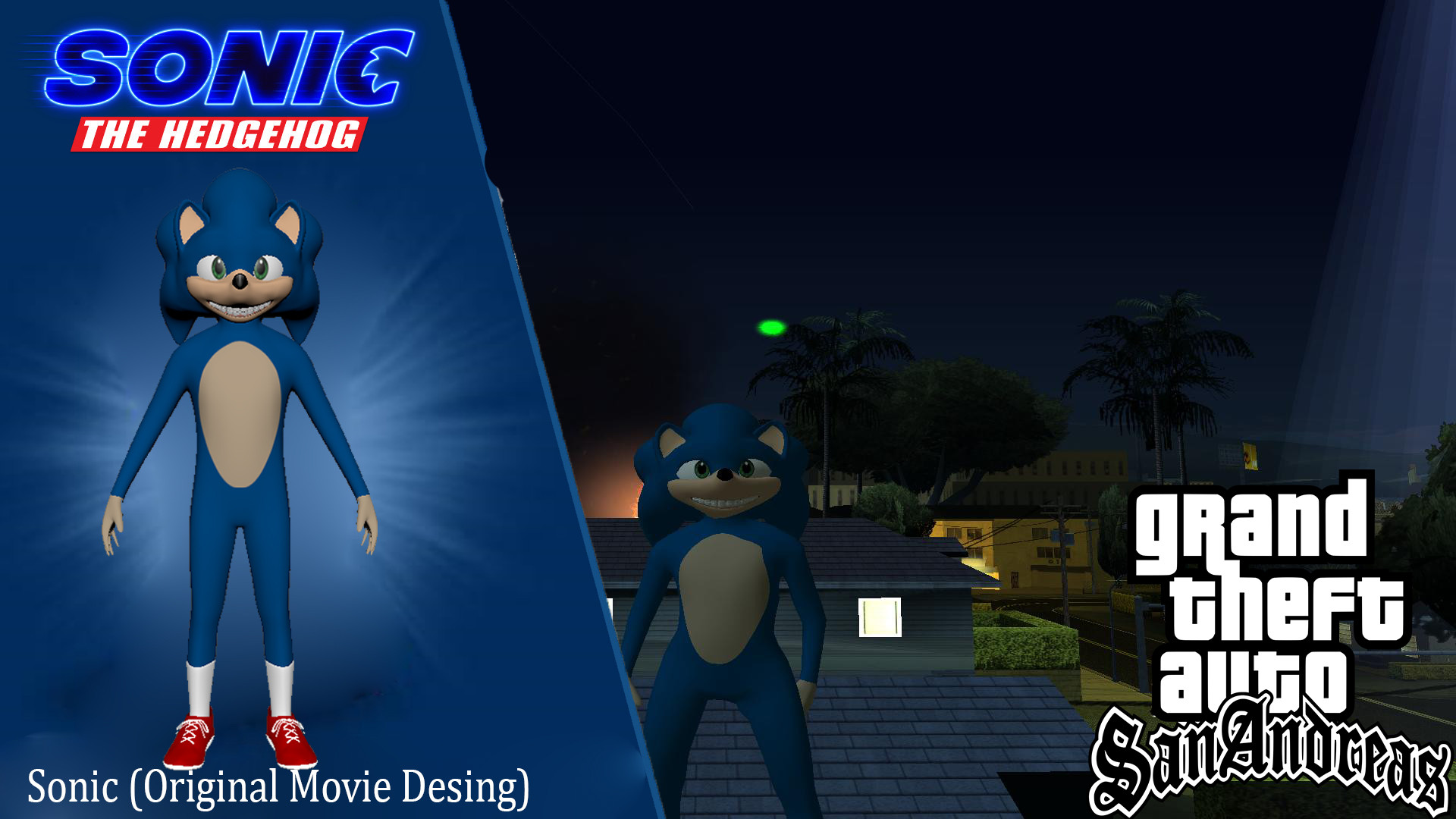 Sonic (Original Movie Design) Mod for Grand Theft Auto: San Andreas ...