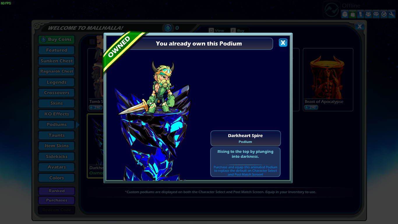 darkheart podium mod Mod for Brawlhalla | BHalla Mods