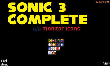 Sonic 3 complete (1/2) Monitor icons Mod for Sonic 3 A.I.R. | S3AIR Mods