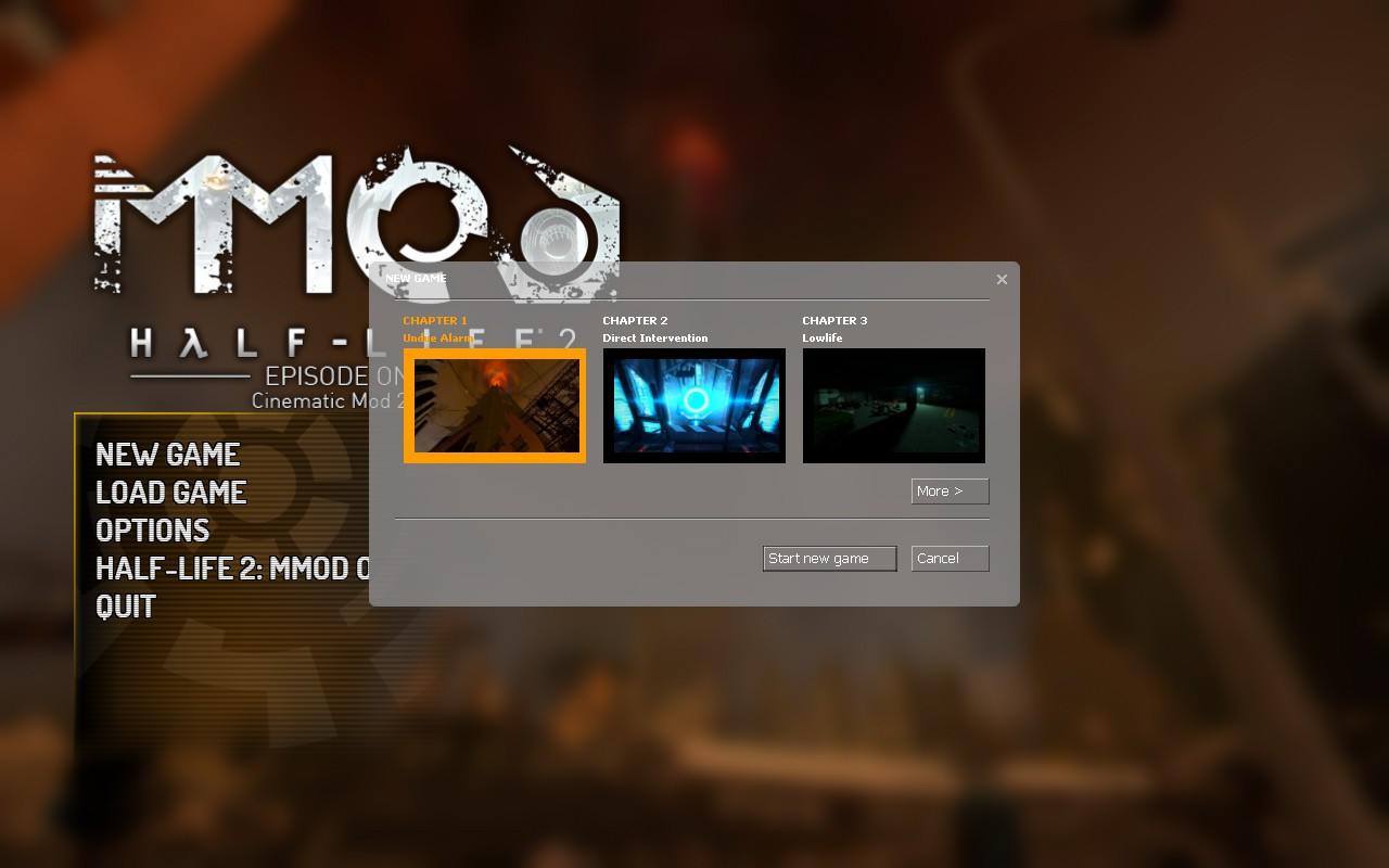 Cinematic Mod Reworked Chapter Icons and Menus [Half-Life 2: MMod] [Mods]