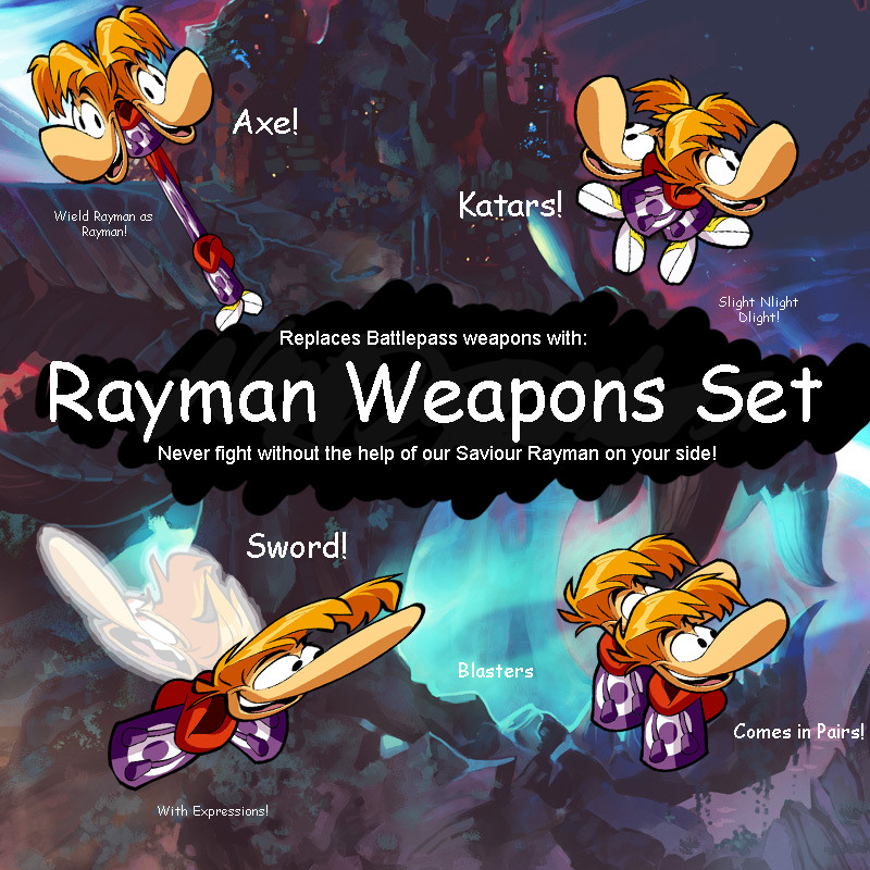 Battle Pass weapons but they're Rayman(VOL.I & II) Mod for Brawlhalla ...