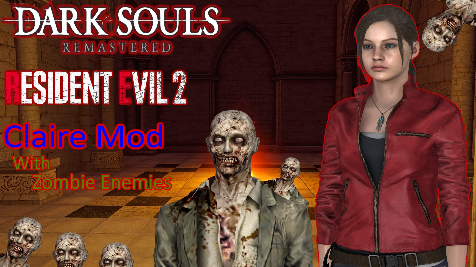 RE2R Claire Mod with Zombie Enemies Mod for Dark Souls Remastered ...