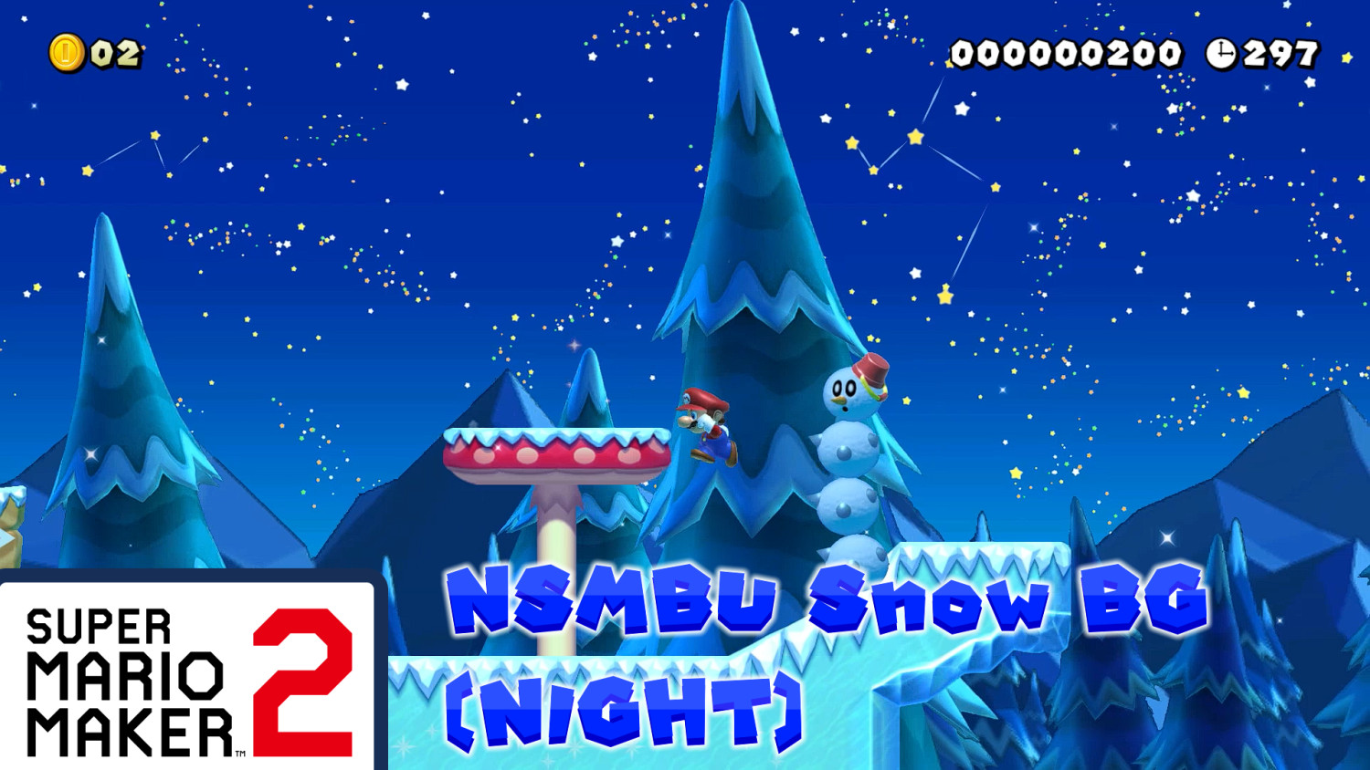 NSMBU Snow BG (Night) [Super Mario Maker 2] [Mods]
