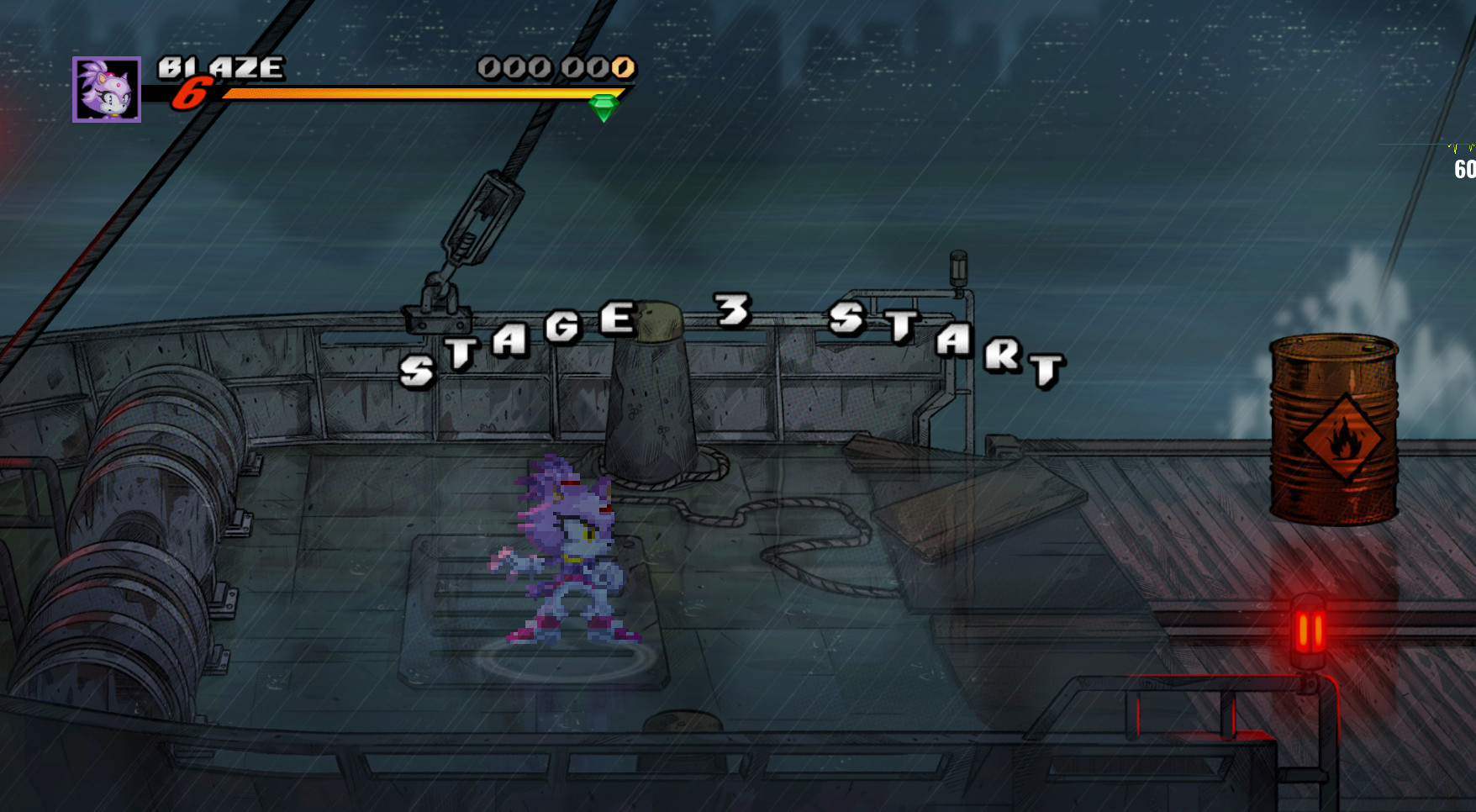 Blaze the Cat over SoR3 Blaze [Streets of Rage 4] [Mods]