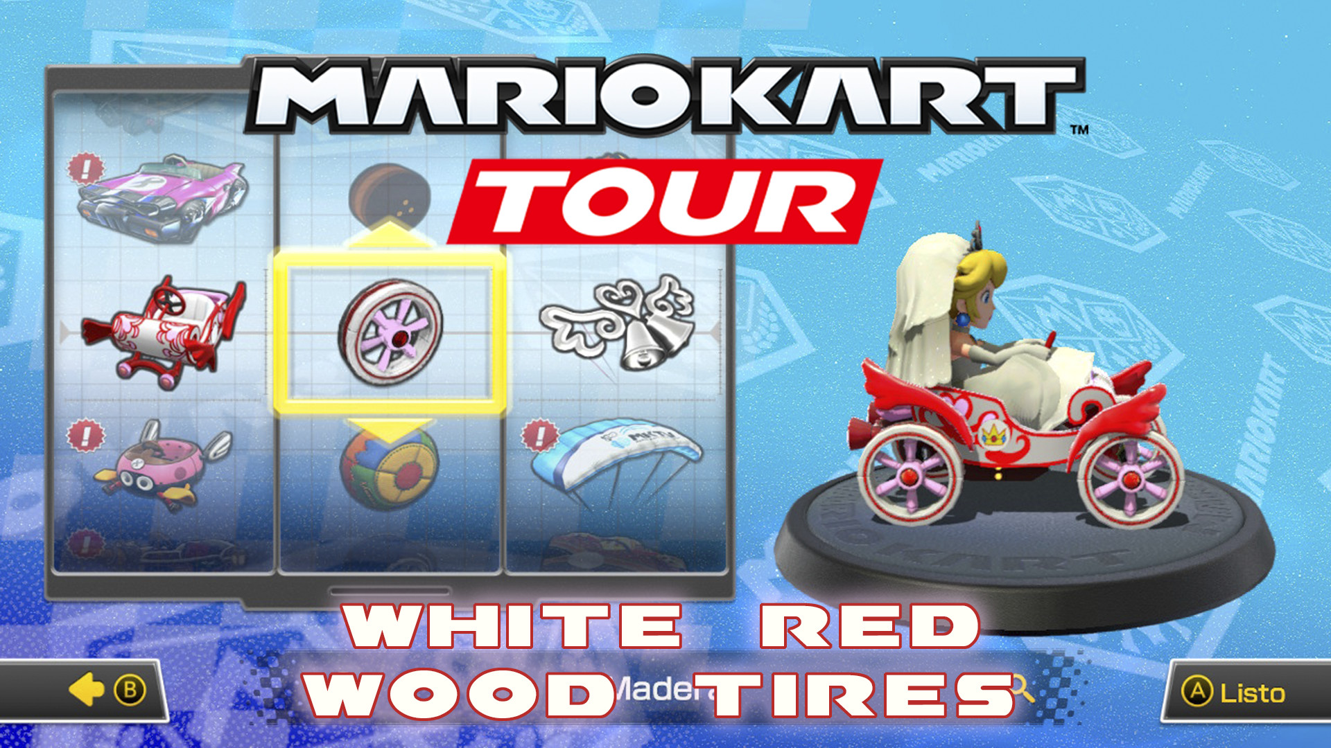 White Red Wood Tires from MKT Mod for Mario Kart 8 Deluxe | MK8D Mods