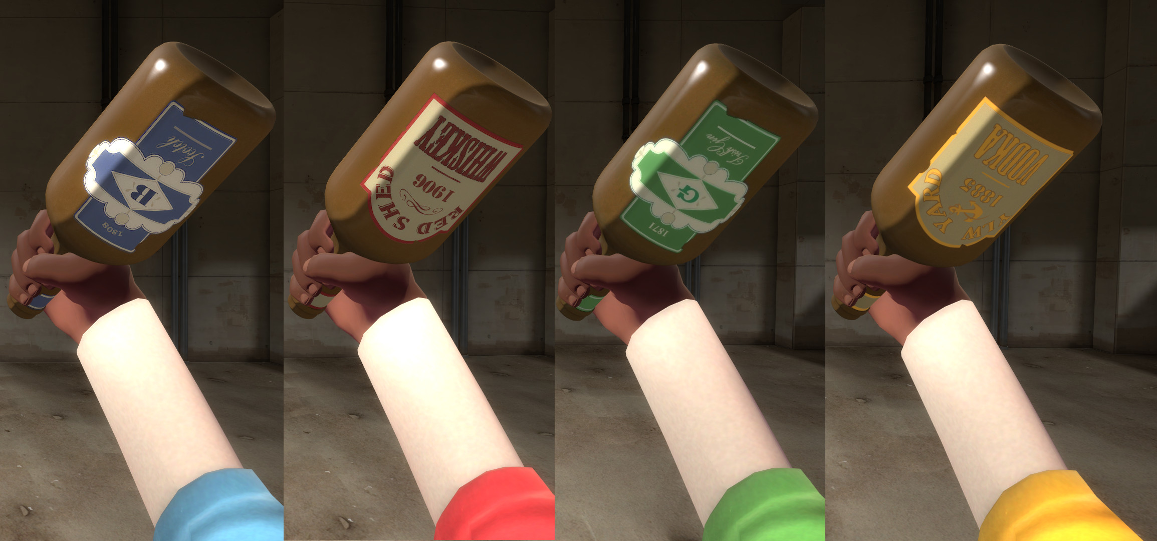 Team-Coloured Bottles Mod for Team Fortress 2 Classic | TF2Classic Mods