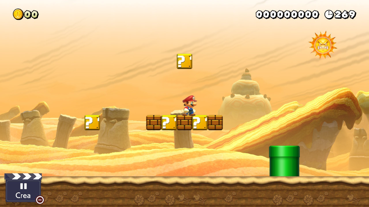 Classic Angry Sun in NSMBU Mod for Super Mario Maker 2 | SMM2 Mods