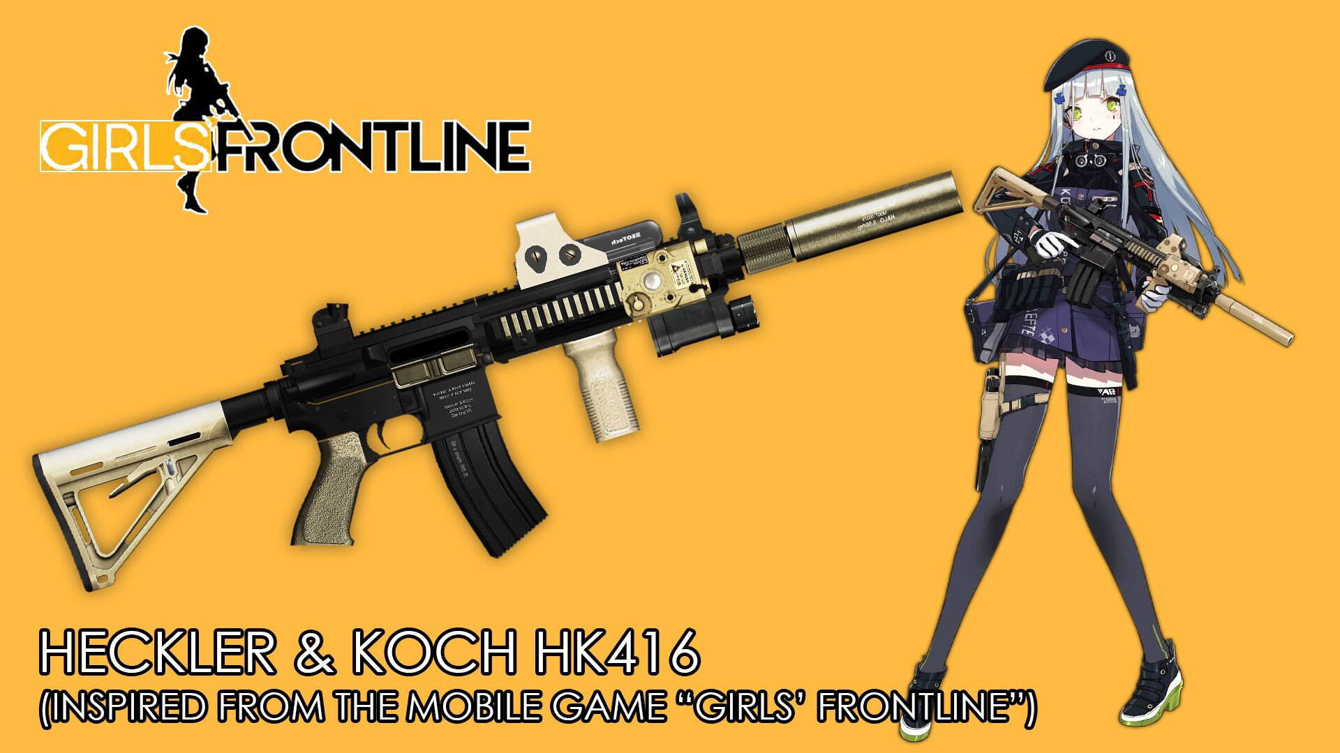 Girls Frontline HK416 Imitation Mod for Counter-Strike 1.6 | CS1.6 Mods