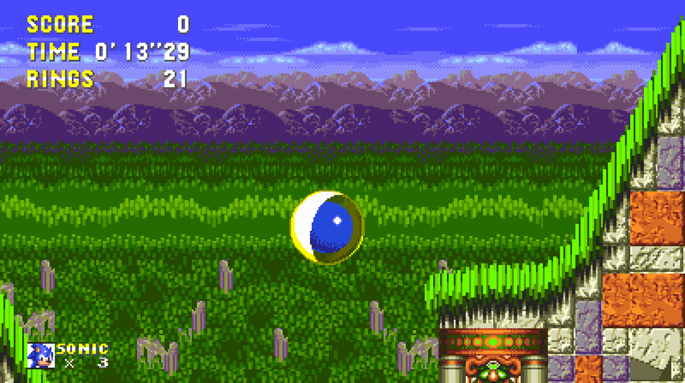 3D Blast Golden Shield Mod for Sonic 3 A.I.R. | S3AIR Mods